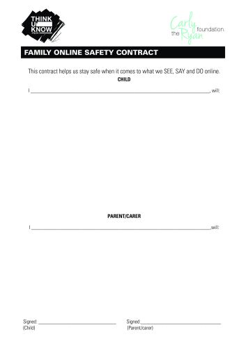 Online Safety Contract | The Carly Ryan Foundation
